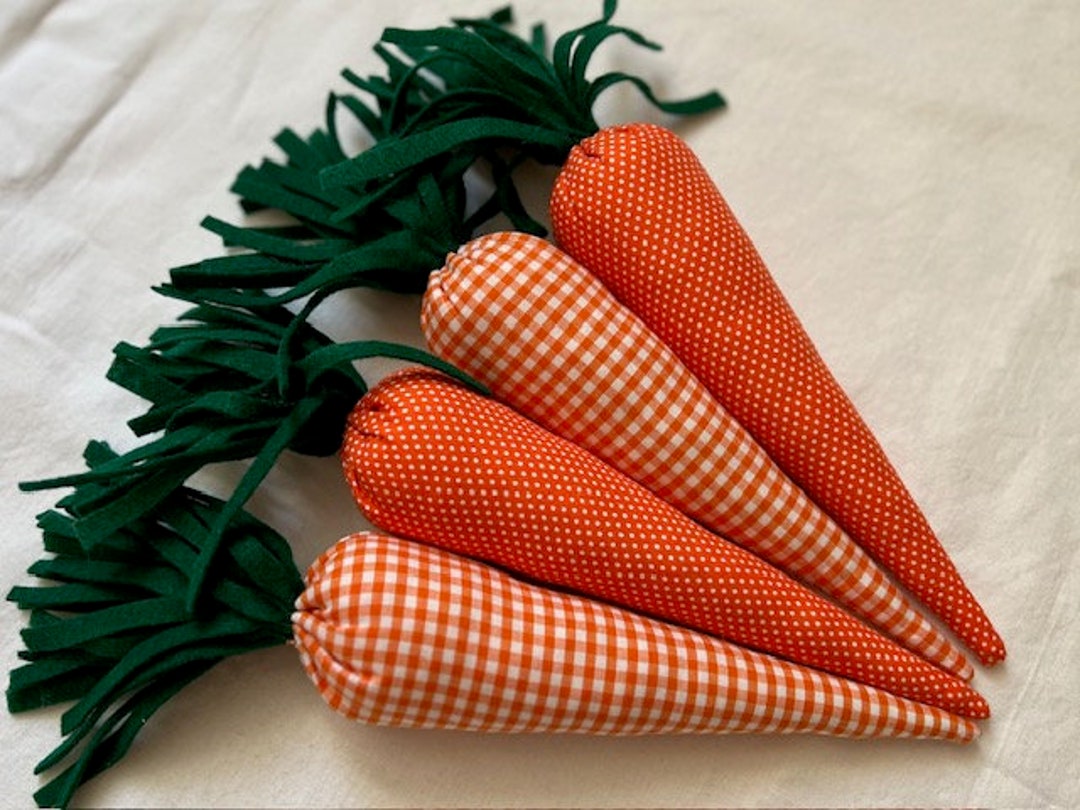 Fabric Carrots, 4 Handmade Carrots, Farmhouse Easter, Bunny Bait ...