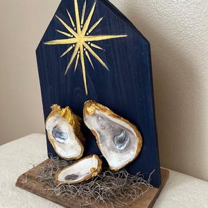 Handmade Oyster Shell Nativity: Coastal Christmas Religious Art - Etsy