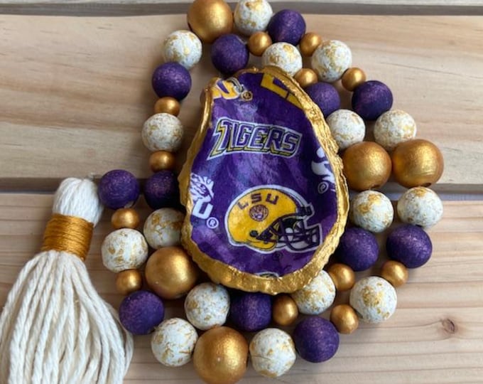 LSU Blessing Beads, LSU Oyster Shell Blessing Bead, LSU Tigers Decor ...