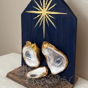 Handmade Oyster Shell Nativity: Coastal Christmas Religious Art - Etsy