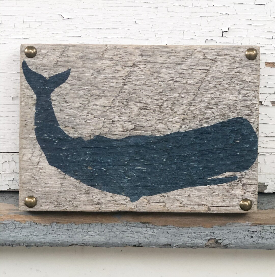 Rustic Barn Wood Whale Sign - Etsy