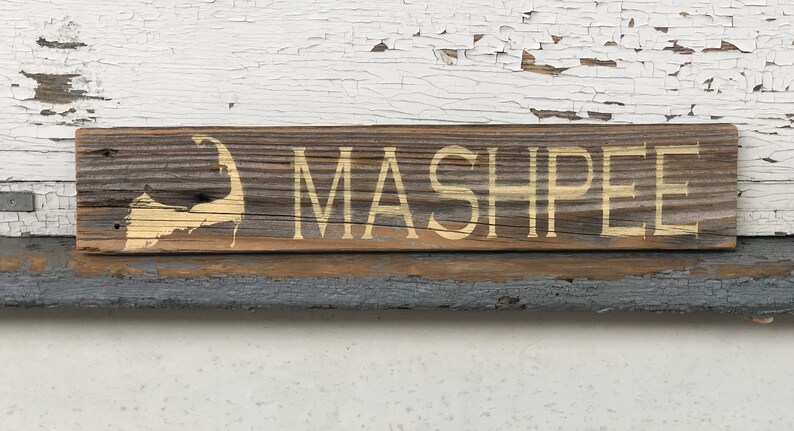 Rustic Barn Wood Mashpee and Cape Silhouette Sign - Etsy