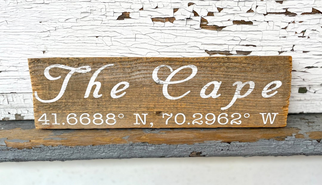 Nautical Cape Cod and Coordinates Sign - Etsy