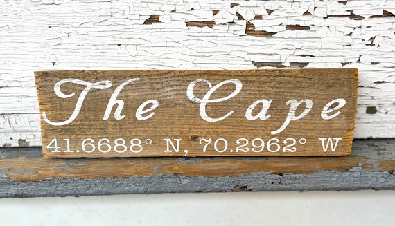 Nautical Cape Cod and Coordinates Sign - Etsy