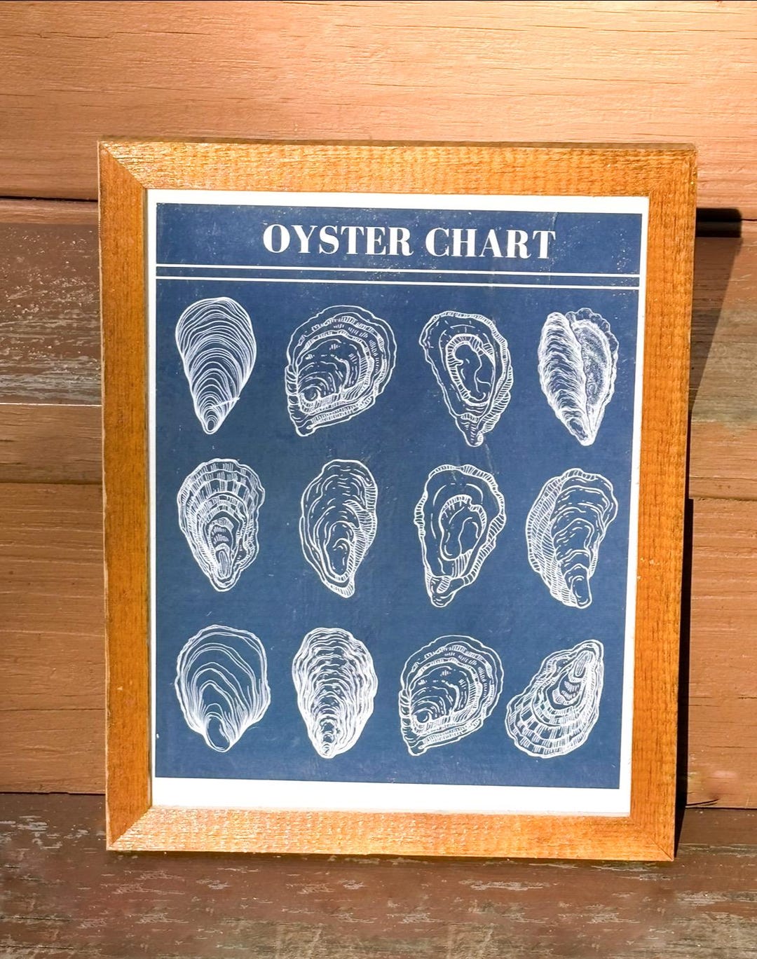 Oyster Chart Sign - Oyster Sign - Reclaimed Wood Sign - Oyster Sign ...