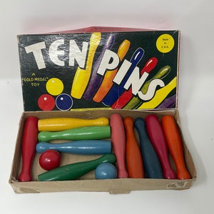 Ten Pins Game Vintage 1938 in the Box Vintage Toy - Etsy