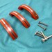 3 Vintage Red Plastic Drawer Handles Pulls Mid Century Cabinet Door ...
