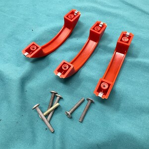 3 Vintage Red Plastic Drawer Handles Pulls Mid Century Cabinet Door ...