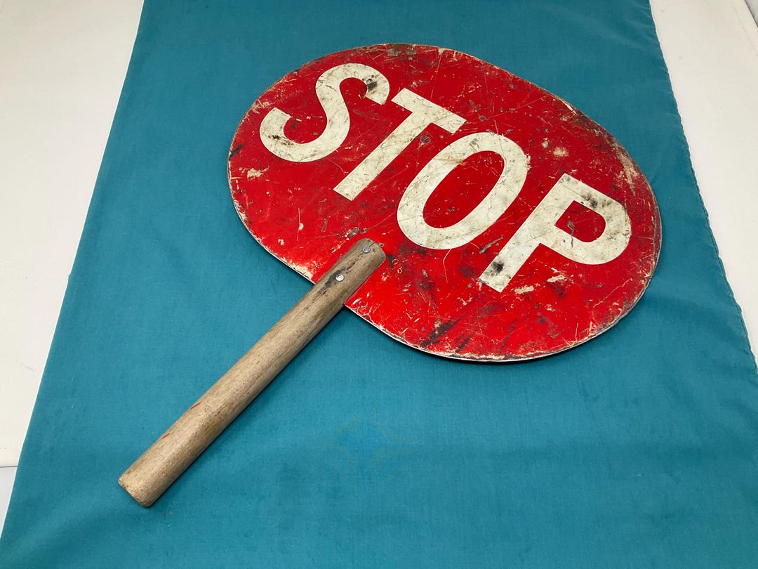 Hand Held Stop Slow Sign School Construction Sign - Etsy