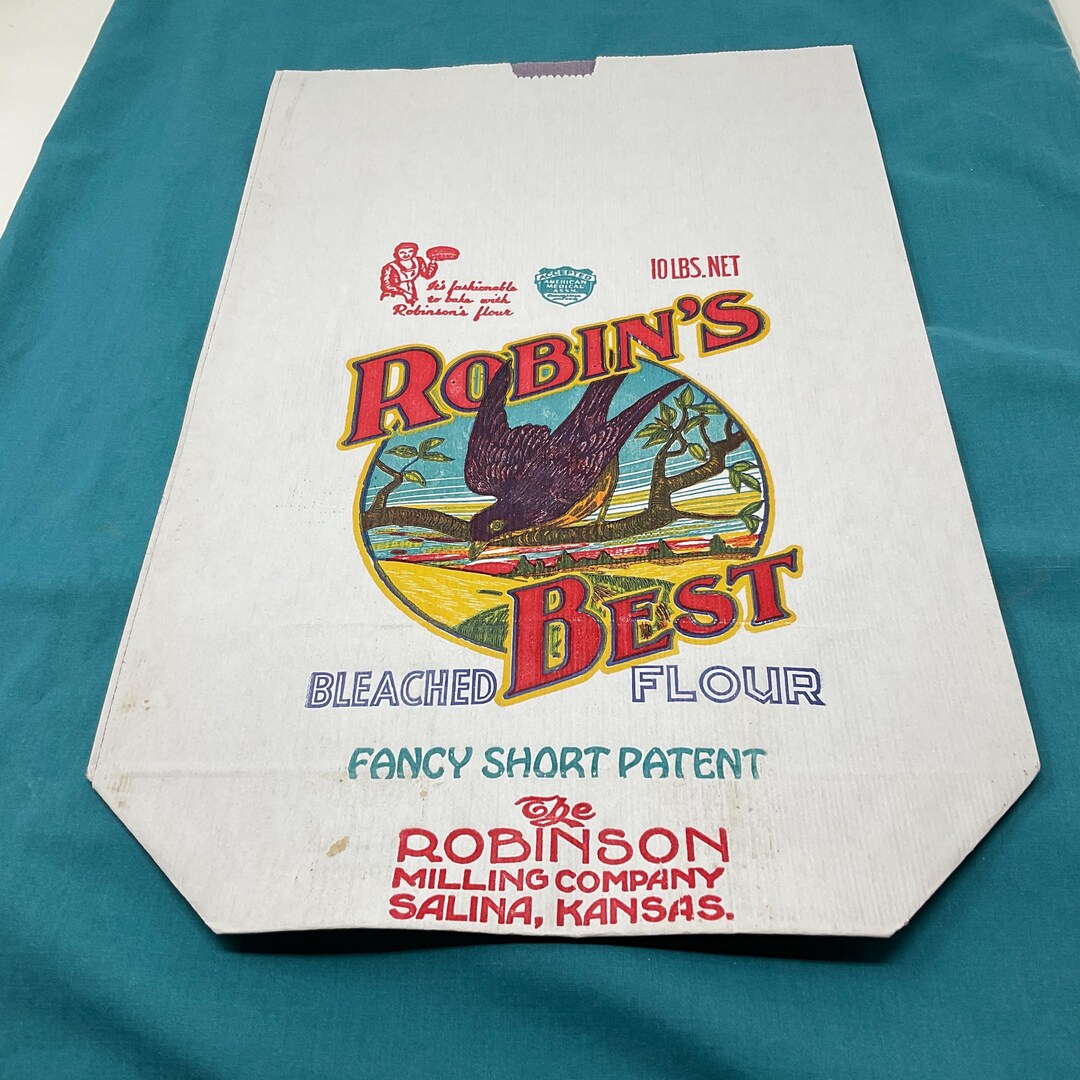 Vintage Flour Paper Sack Bag Robins Best Flour Salina, Kansas - Etsy