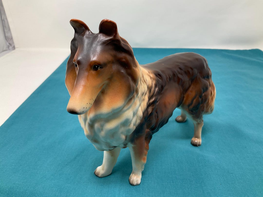 Japanese Ceramic Collie Dog Detailed Figurine - Etsy