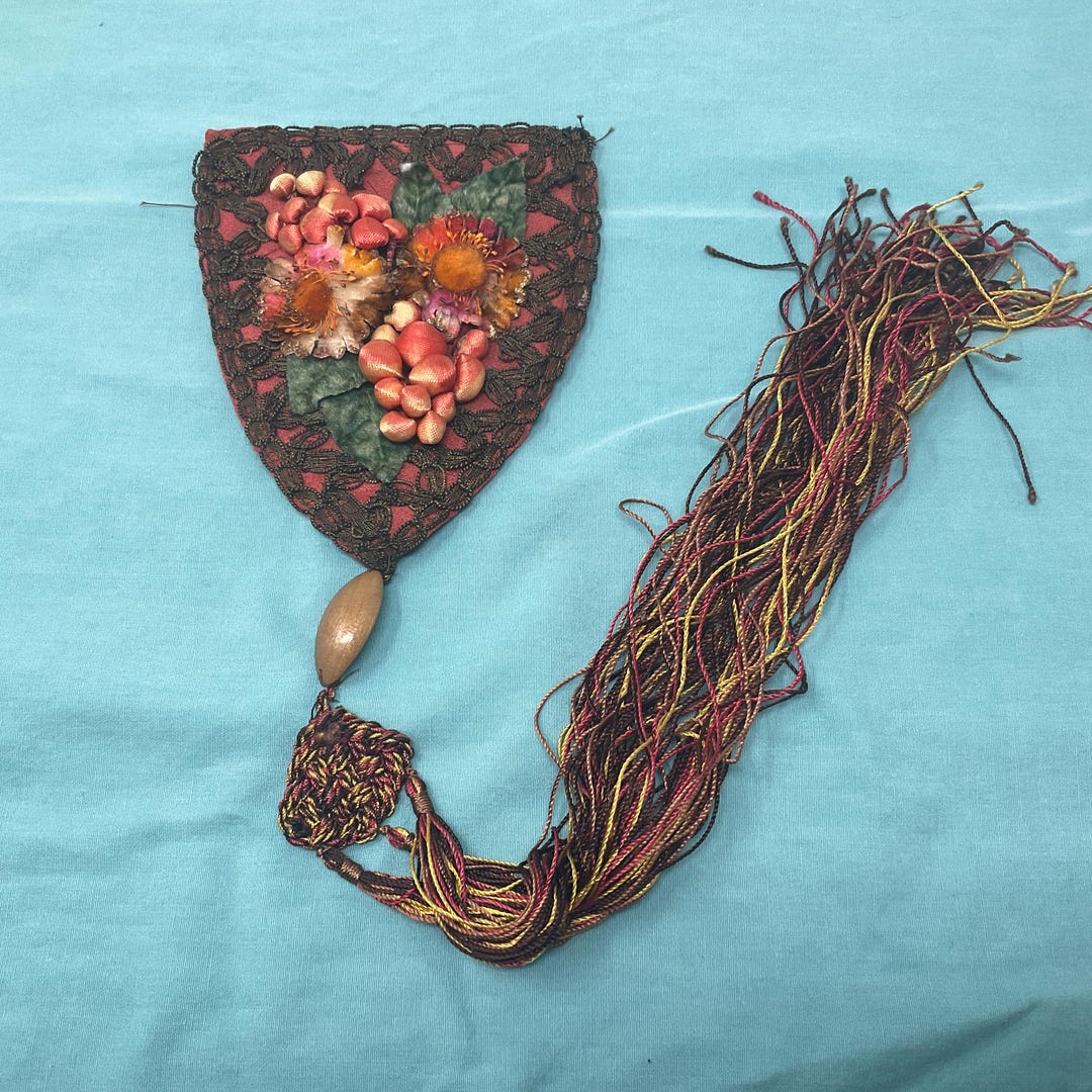 Vintage Ribbon Art Hand Made Clothing Adornment With Tassels - Etsy
