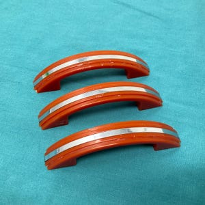 3 Vintage Red Plastic Drawer Handles Pulls Mid Century Cabinet Door ...