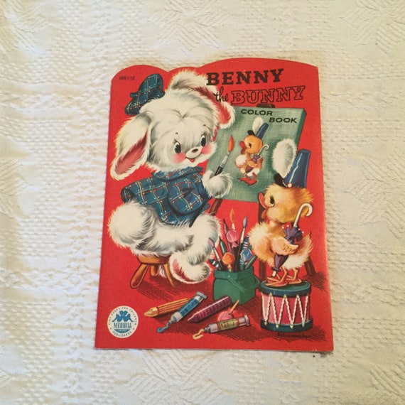 Vintage Coloring Book Merrill Company 1954 Benny the Bunny | Etsy