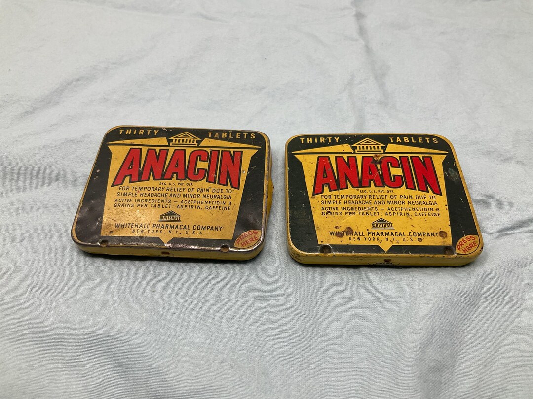 2 Vintage Anacin Tins Early Medical Advertising Collectibles - Etsy