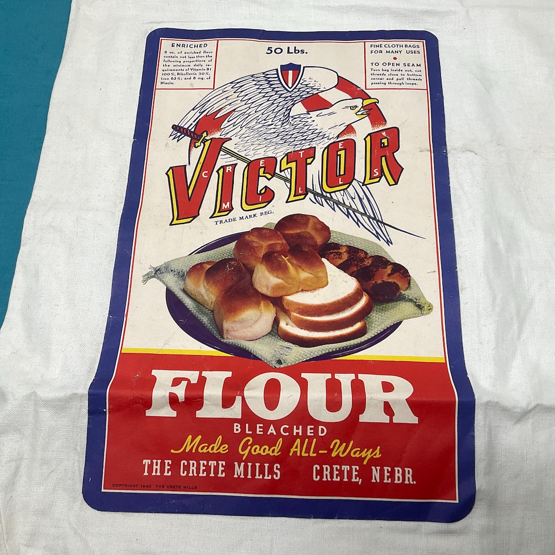 Vintage Flour Sack Victor Flour Crete, Nebraska - Etsy