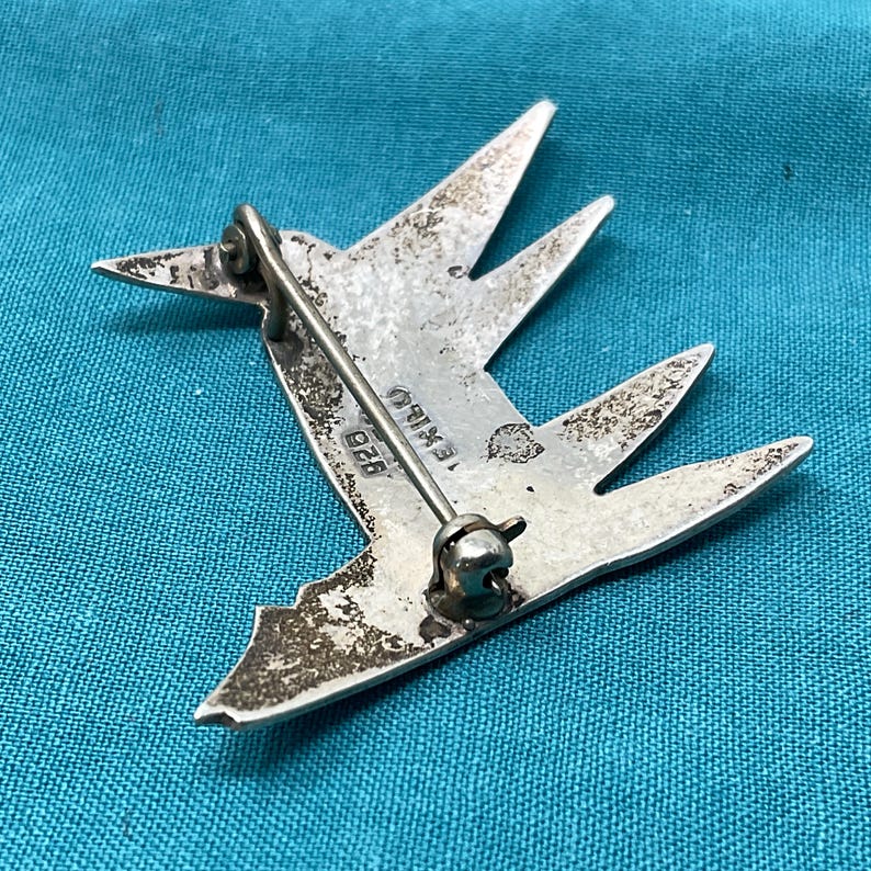 Mexican Silver Brooch Pin Vintage Marked - Etsy
