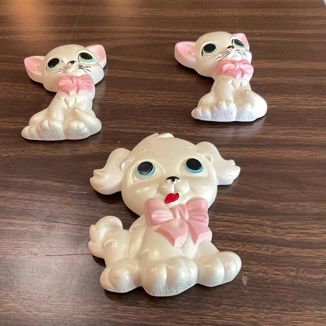 Vintage Miller Studio Chalkware Dog and Cat 1972 - Etsy