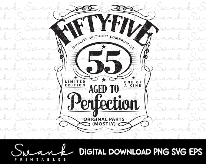 55th Birthday SVG, Fifty-five, Vintage Birthday, Limited Edition Svg ...