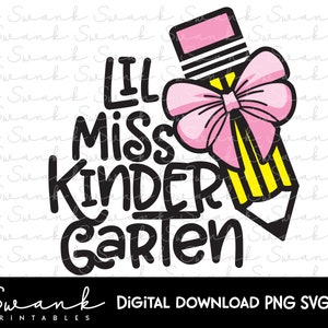 Kindergarten Svg, Little Miss Svg, Miss Kindergarten, Back to School ...