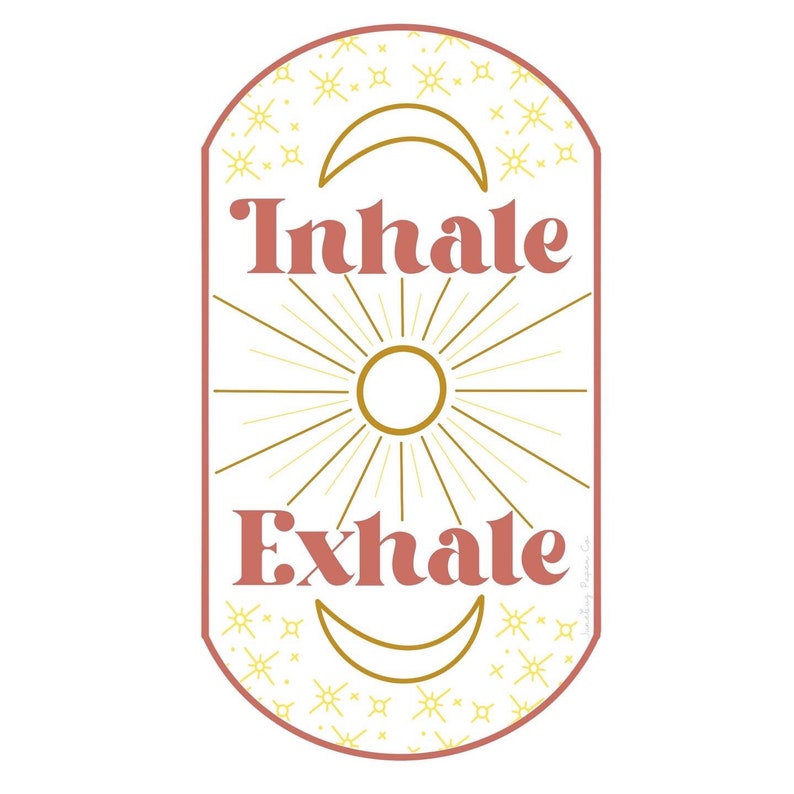 Inhale Exhale Iridescent Sticker Breathe Sticker Yoga - Etsy
