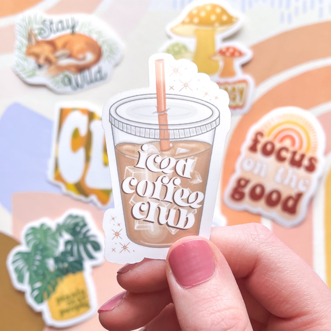 Iced Coffee Club Sticker, Iced Coffee Girl, Iced Coffee Sticker, Coffee ...