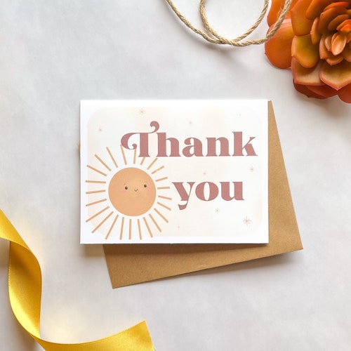 Sunshine Card Sun Card Thank You Card Hello Card Blank - Etsy