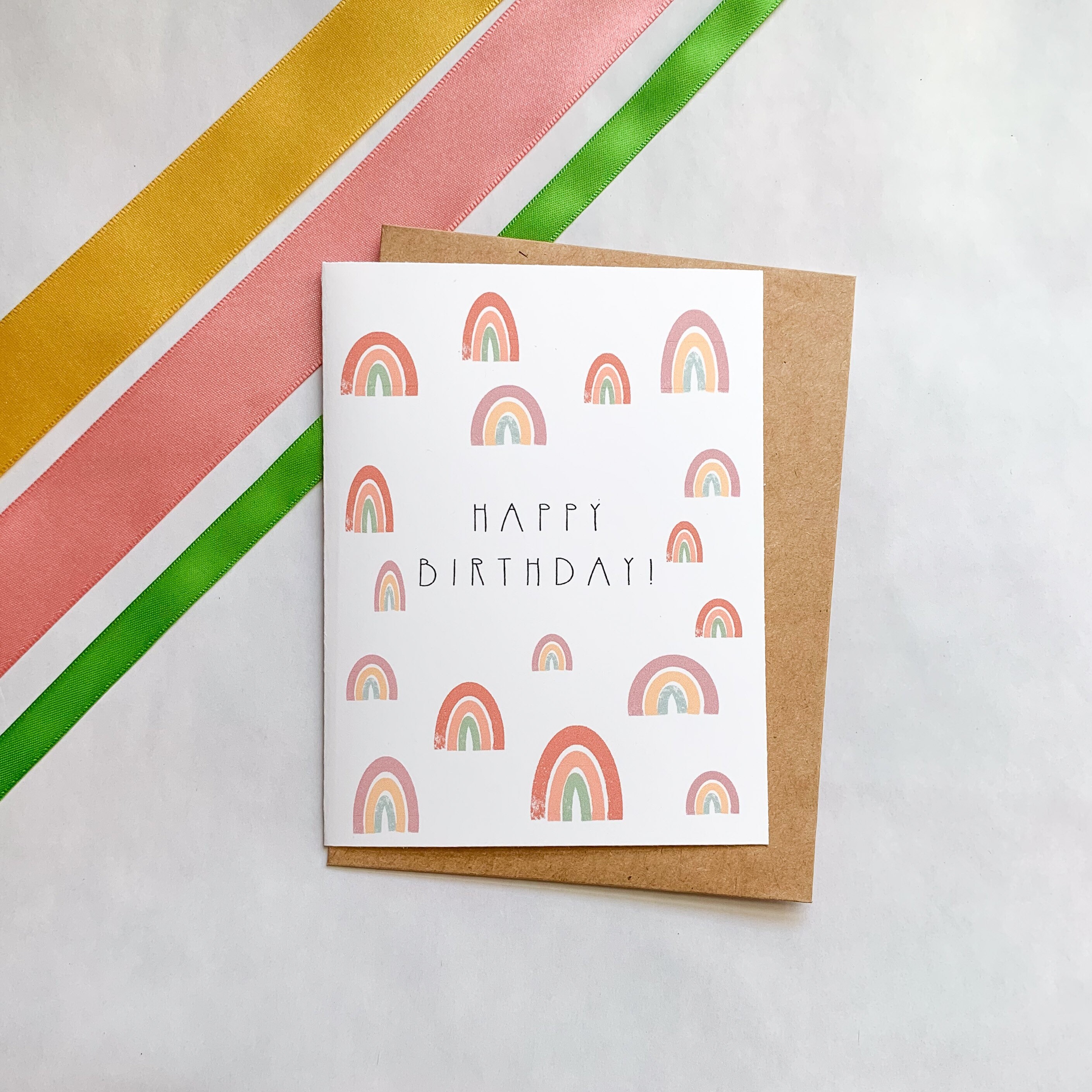 Rainbow Birthday Card Boho Birthday Card Cute Rainbow Card - Etsy