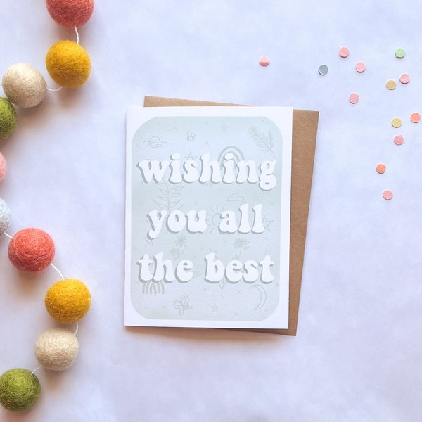 Best Wishes Card - Etsy