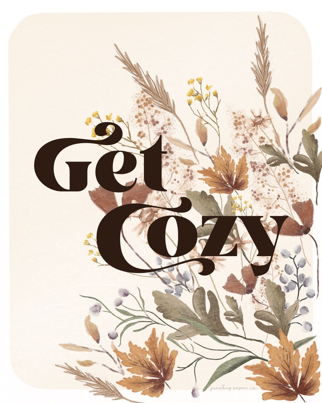 Get Cozy, Fall Floral, Digital Download, Printable Wall Art, 8”X10” - Etsy