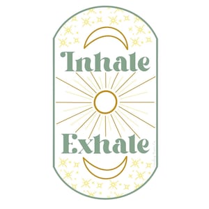 Inhale Exhale Iridescent Sticker, Breathe Sticker, Yoga Sticker, Boho ...