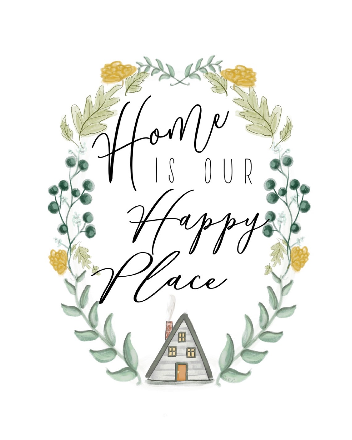 Home is Our Happy Place Art Print, Home Downloadable Print, Home Wall ...
