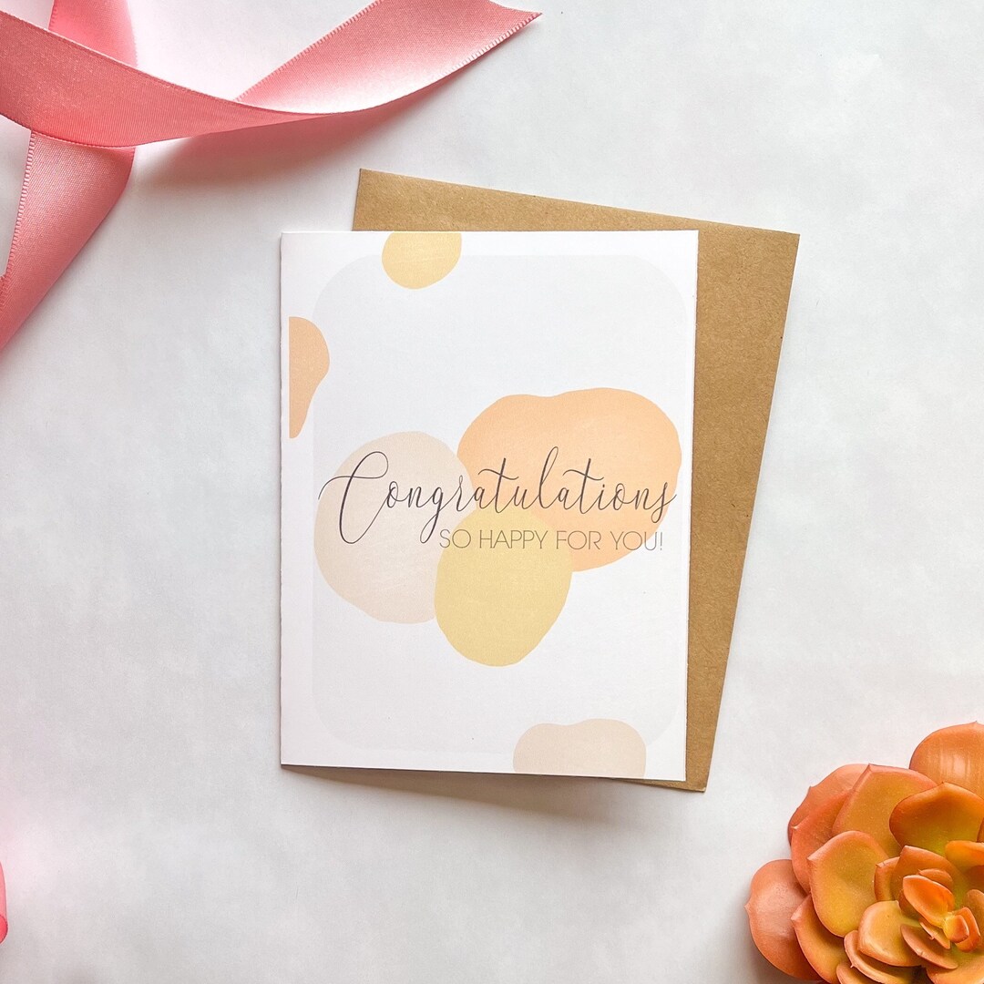Boho Congratulations Card, Girl Graduation Card, Engagement Card, Happy ...