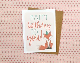 Foxy Birthday Card - Etsy