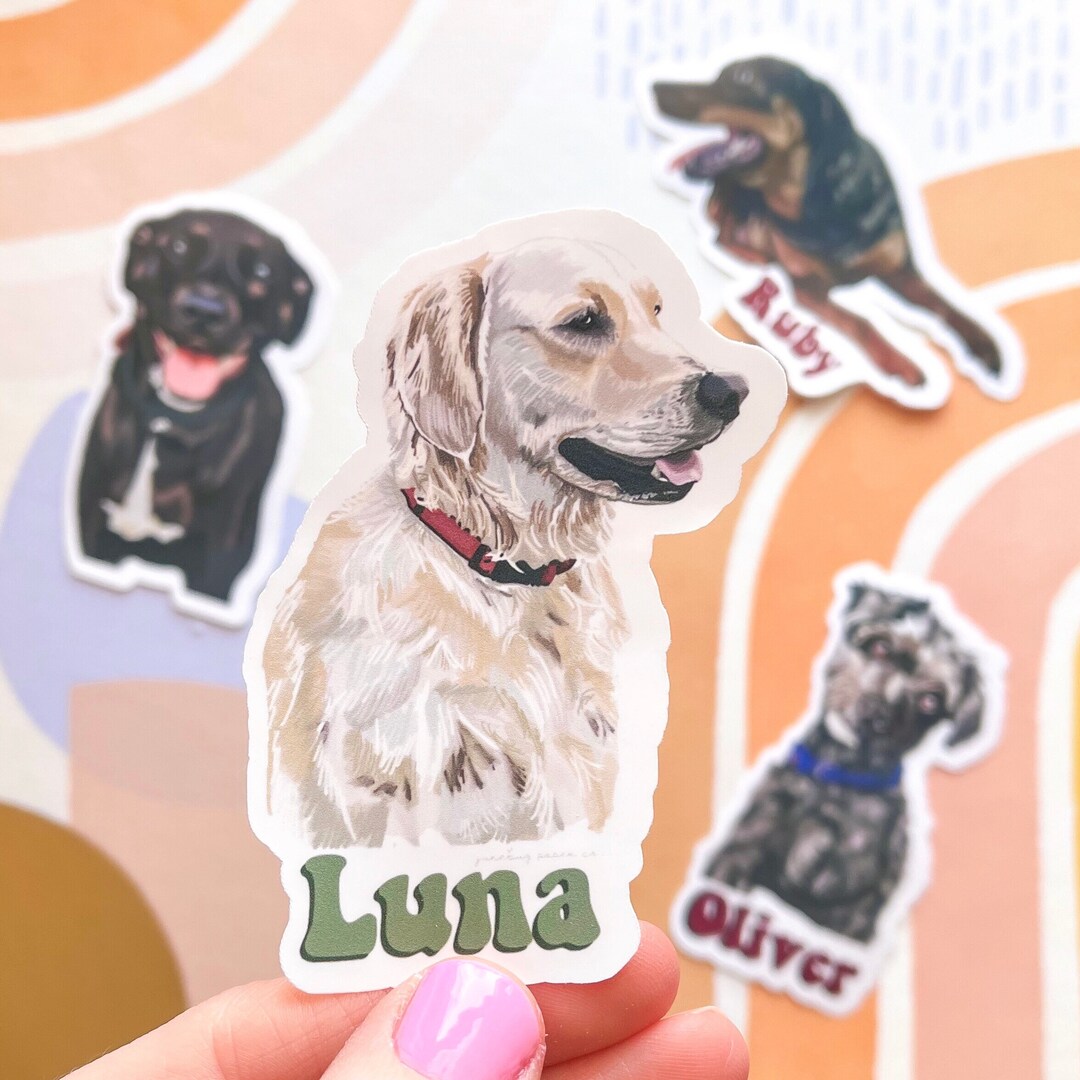 Custom Pet Portrait Sticker, Custom Dog Sticker, Custom Cat Sticker ...