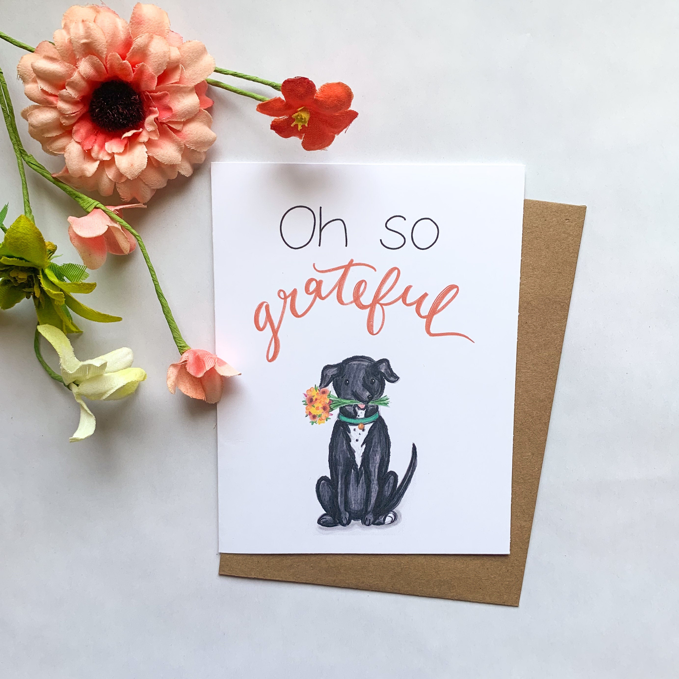 Oh so Grateful Card, Grateful for You, Dog Thank You Card - Etsy