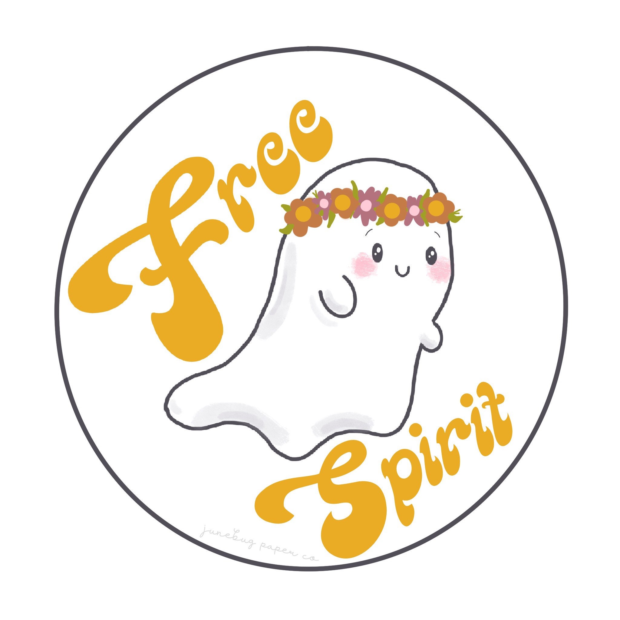 Free Spirit Ghost Iridescent Sticker Hippie Girl Sticker - Etsy