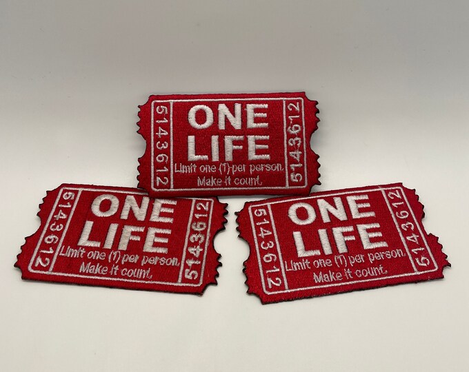 Prideful Patchez, One Life Ticket, Iron on Patch, Jacket Patch, Sew on ...