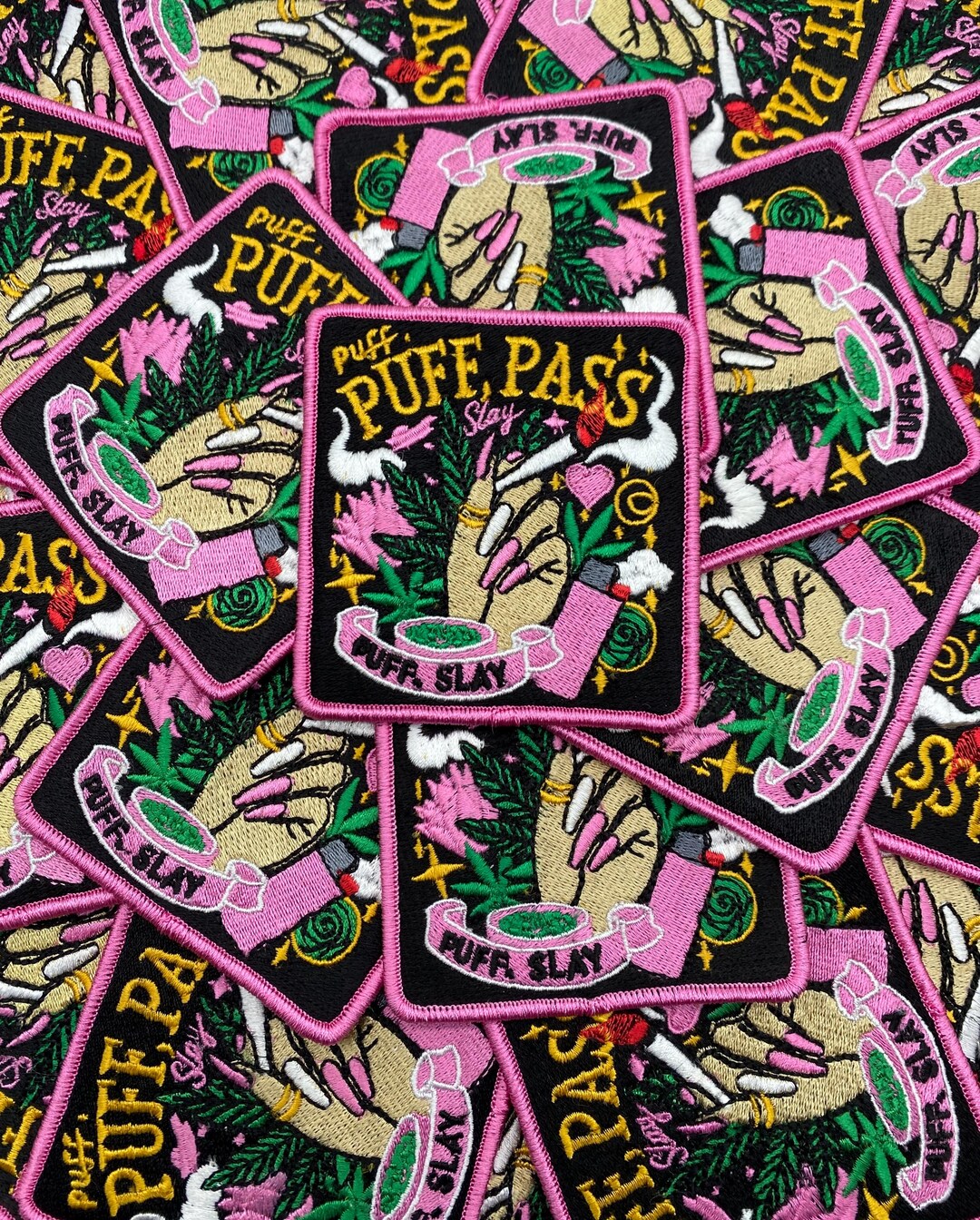 Prideful Patchez, Puff, Pass, Slay, Iron On/sew on Patch, Embroidered ...