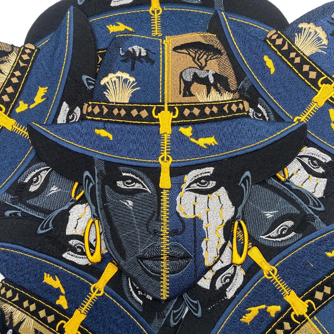 Ebony Embroidered Patch, African Design, Iron On/sew On - Etsy
