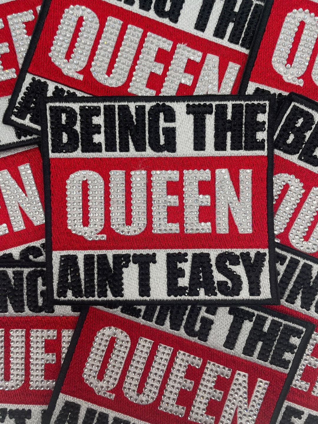 Prideful Patchez, Rhinestone Being the Queen, Iron on Patch, Jacket ...