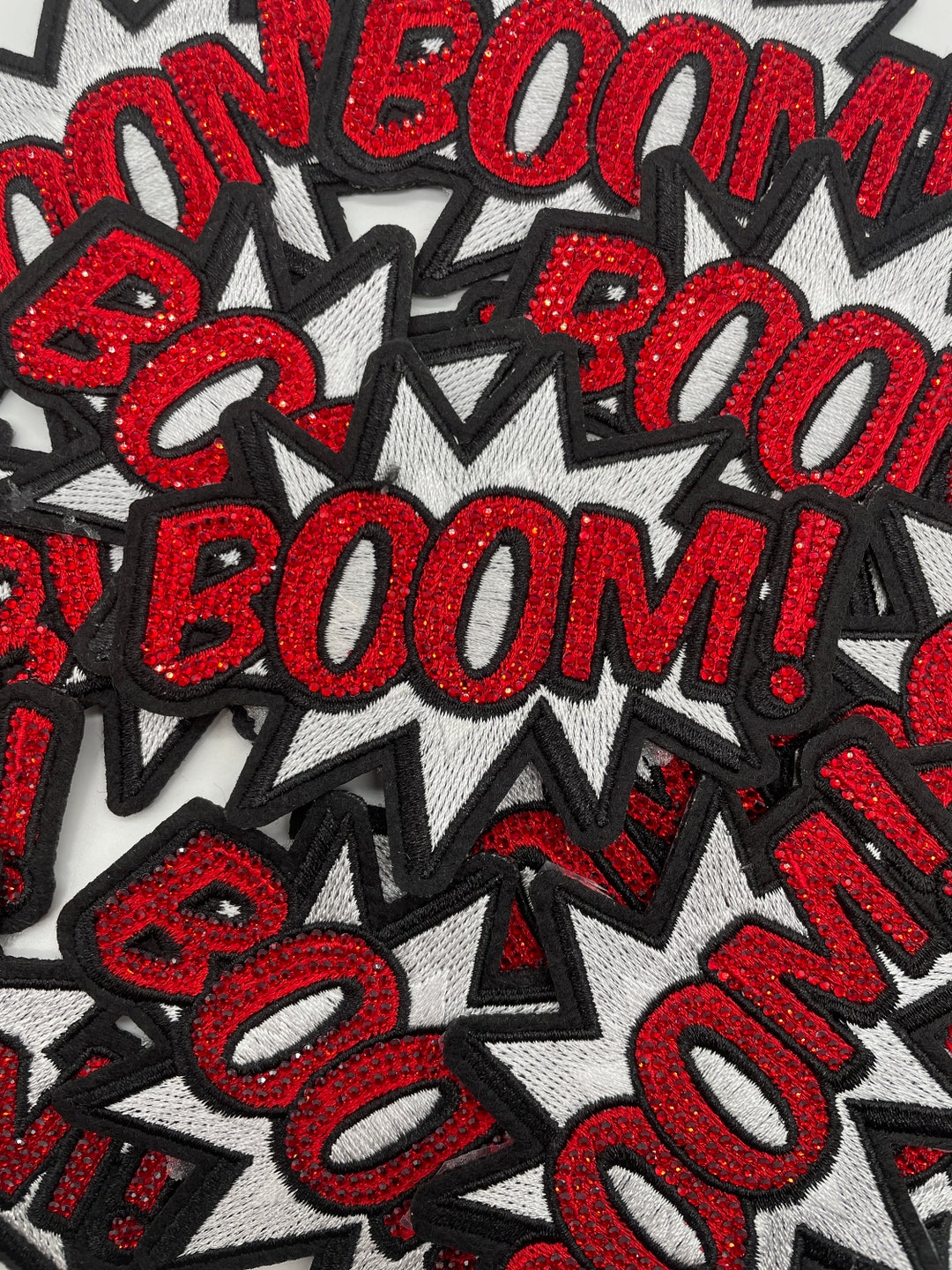 Prideful Patchez, BOOM Rhinestone Iron on Patch Sew on Patch ...
