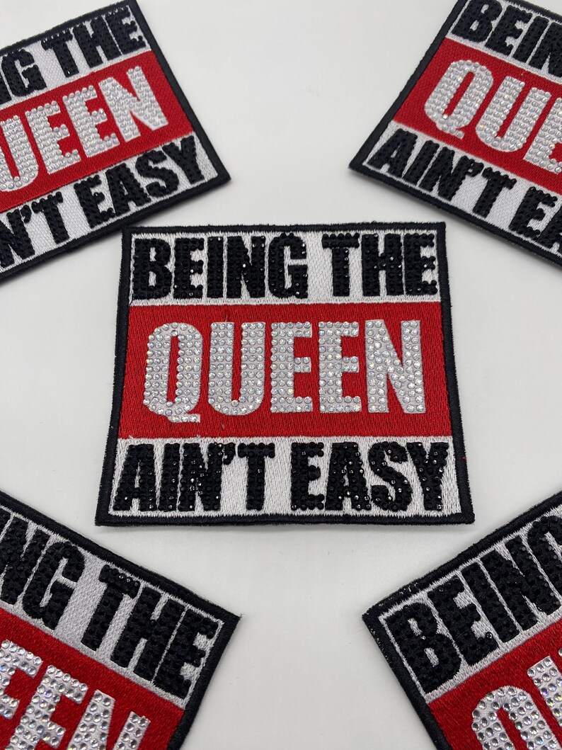 Prideful Patchez, Rhinestone Being the Queen, Iron on Patch, Jacket ...