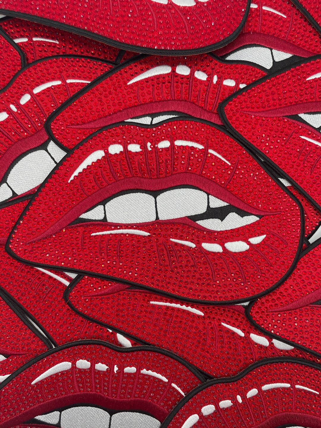 Prideful Patchez, Rhinestone Red Lips, Iron on Patch, Sew on Patch ...
