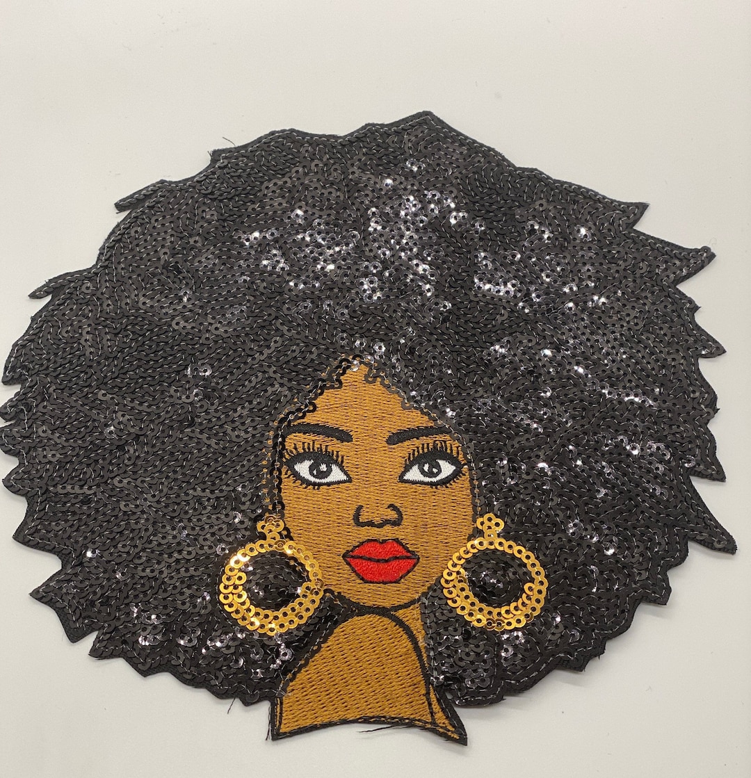 Prideful Patchez, Sassy Patch, Sequin Patch, Afro Patch, Embroidery Patch, Sequins, Iron on ...
