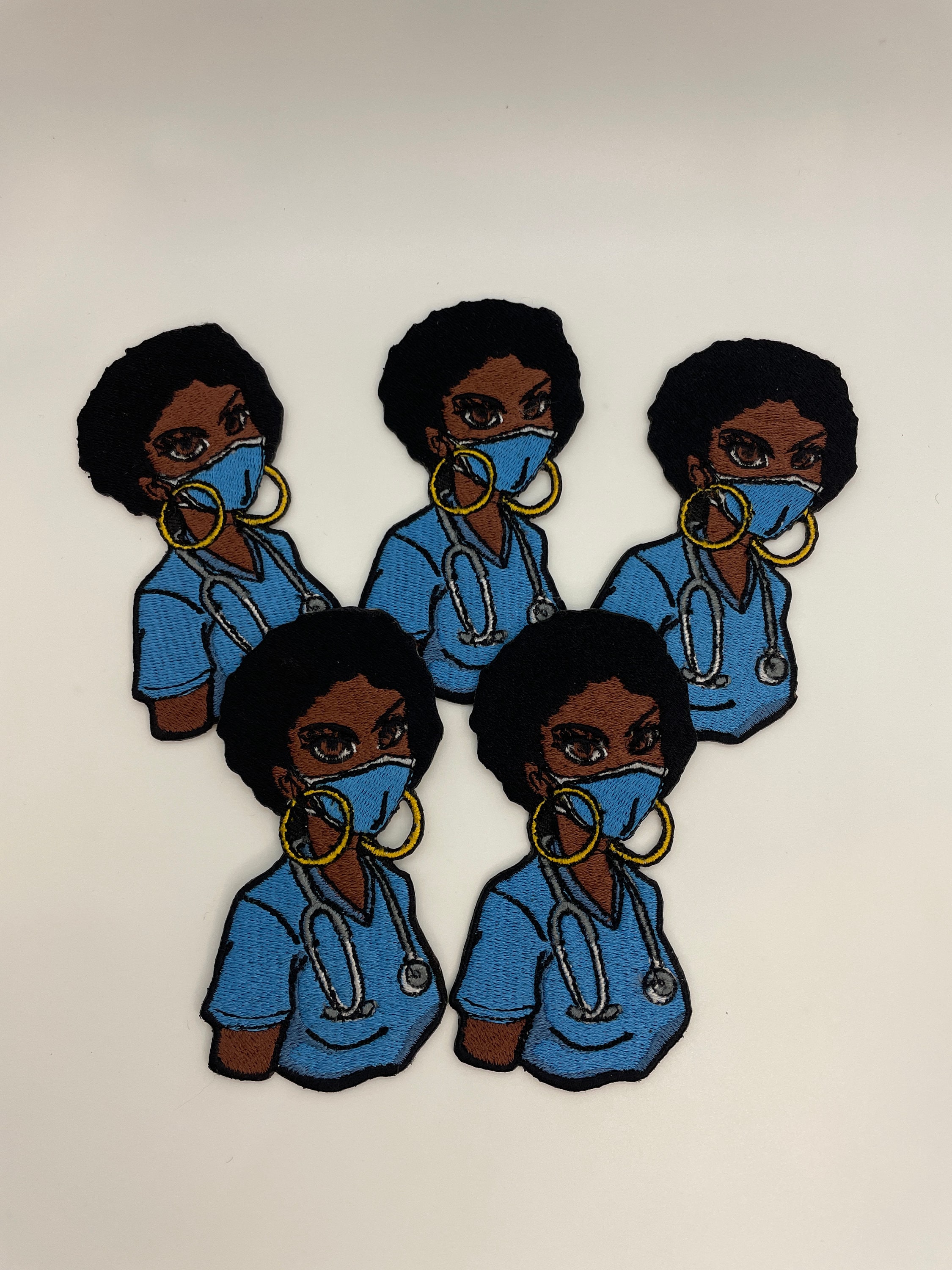 Rhinestone Nurse Patch Black - Etsy