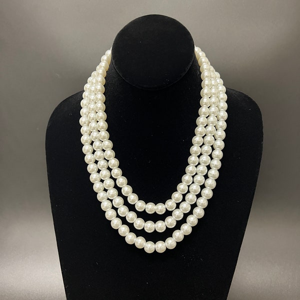 Triple Strand Pearl - Etsy