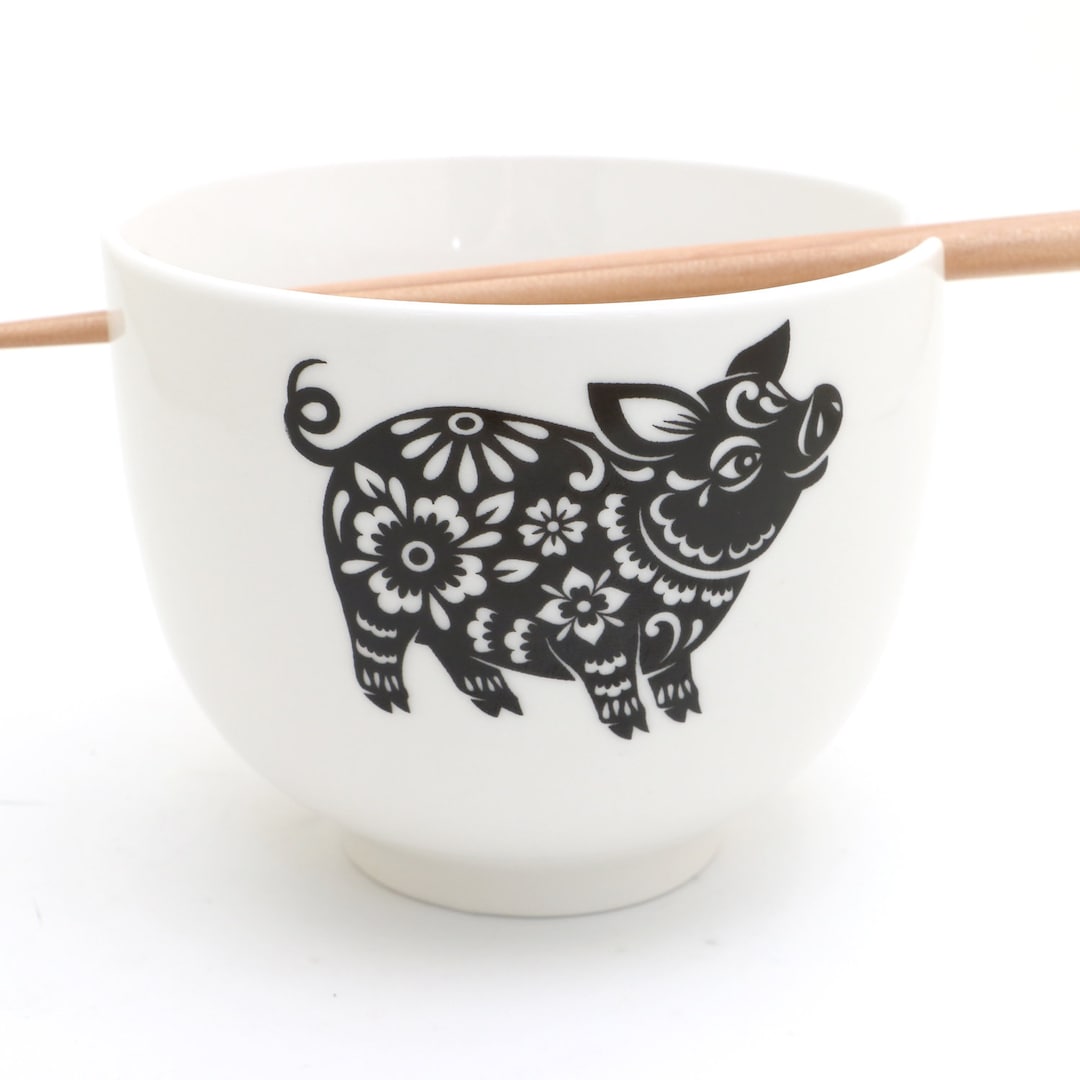 Pig Noodle Bowl, Chopsticks, Ramen, Chinese Zodiac, Pho - Etsy