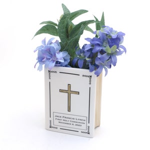Custom Book Vase, Holy Bible, Personalized Ceramic Bible, Baptism ...