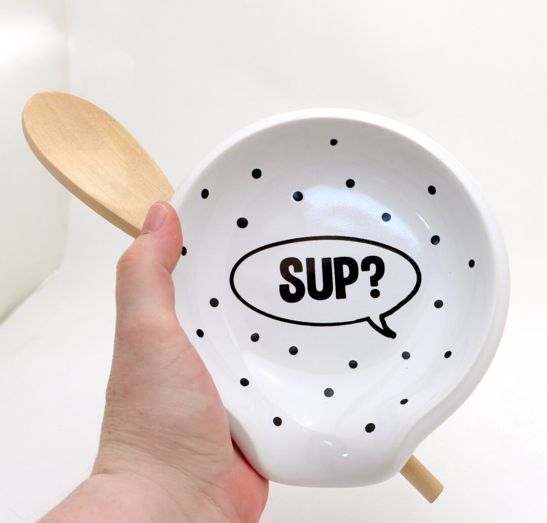 Ceramic Spoon Rest, Sup, Funny Gift - Etsy